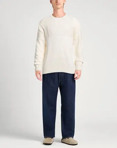 LIU •JO MAN Cotton Knit Crewneck Sweater - White