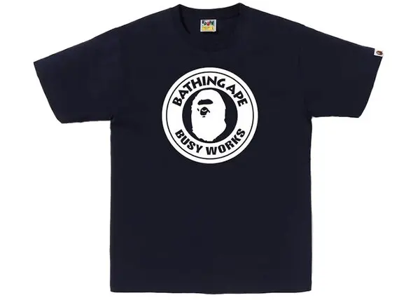 A BATHING APE Bicolor Busy Works Tee Shirt - Navy Blue