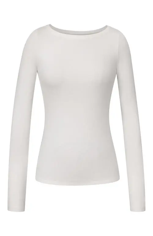 LOSANO Serene Rib Long Sleeve Top - Snow