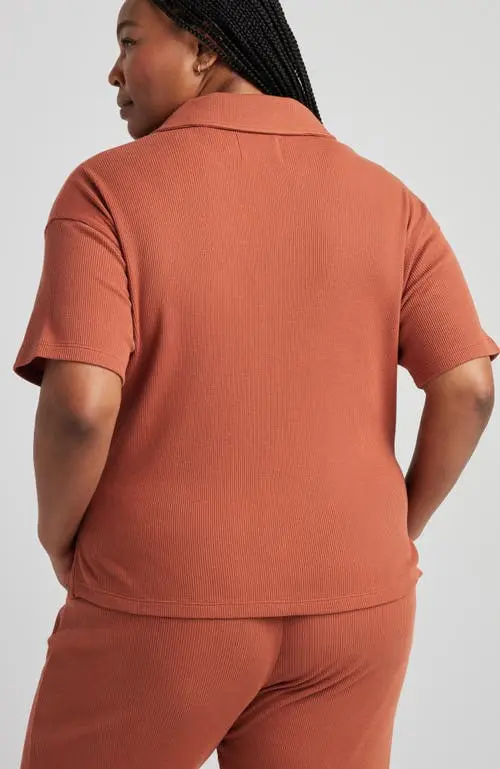 LOSANO Organic Cotton Shirt - Baked Clay