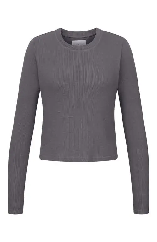 LOSANO Organic Cotton Long Sleeve Crew - Charcoal