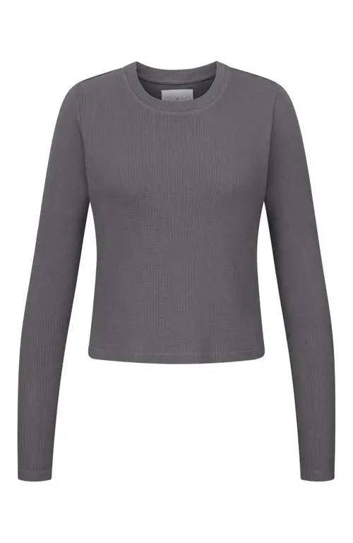 LOSANO Organic Cotton Long Sleeve Crew - Charcoal