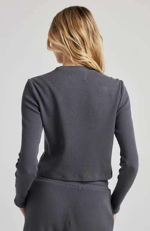 LOSANO Organic Cotton Long Sleeve Crew - Charcoal
