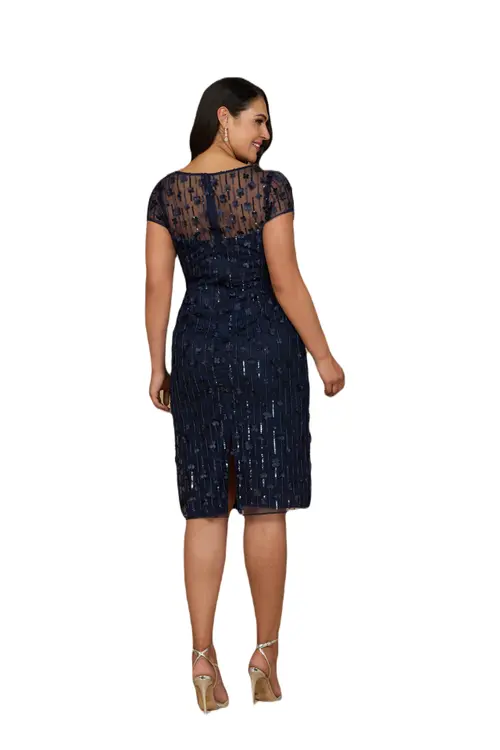 LARA NEW YORK 3d Applique Midi Dress - Navy