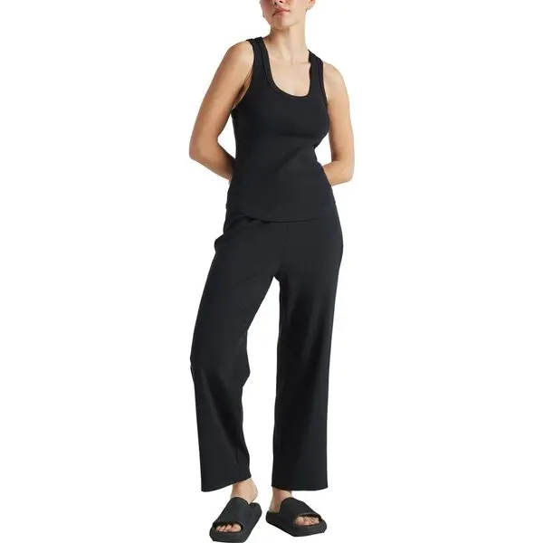 LOSANO Serene Rib Relaxed Pant - Black