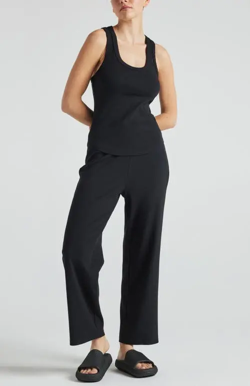 LOSANO Serene Rib Relaxed Pant - Black
