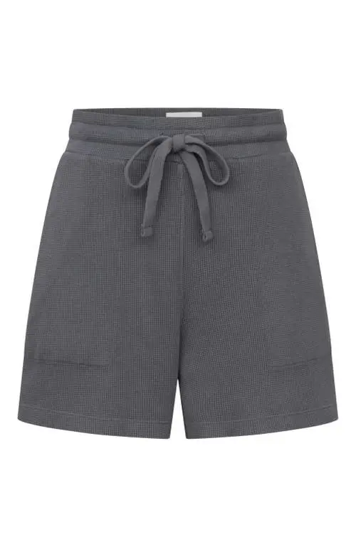 LOSANO Organic Cotton Waffle Weave Shorts - Charcoal
