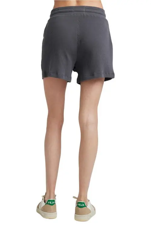 LOSANO Organic Cotton Waffle Weave Shorts - Charcoal