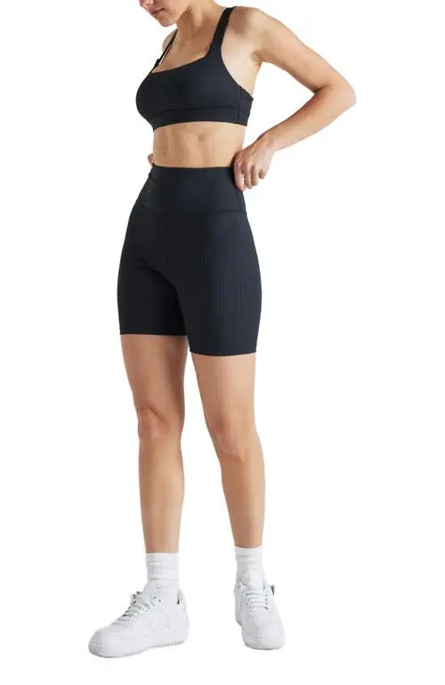 LOSANO Renew Rib Square Neck Bra - Black