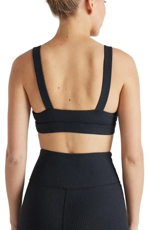 LOSANO Renew Rib Square Neck Bra - Black