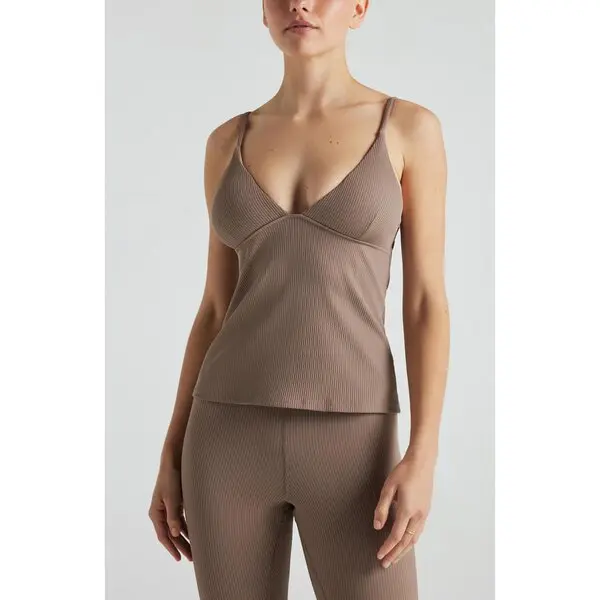LOSANO Renew Ribbed Tank - Pine Bark
