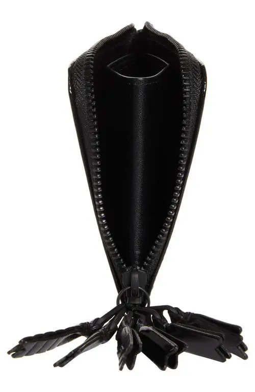 Comme Des Garçons Zipper Medley Leather Half Zip Wallet - Black