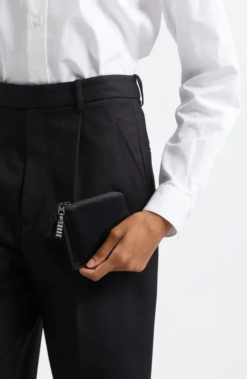 Comme Des Garçons Zipper Medley Leather Half Zip Wallet - Black