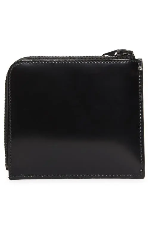 Comme Des Garçons Zipper Medley Leather Half Zip Wallet - Black