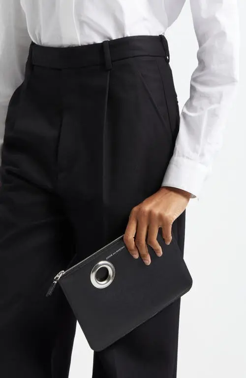 Comme Des Garçons S Large Eyelet Leather Pouch
