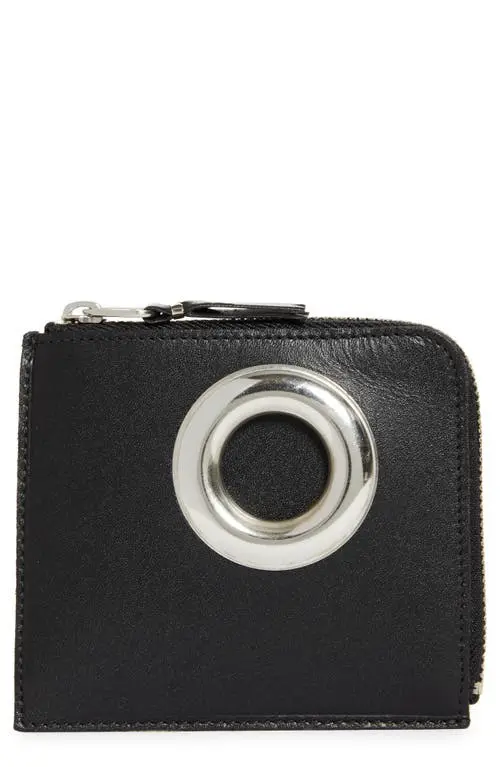 Comme Des Garçons Large Eyelet Half Zip Wallet - Black