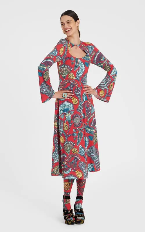 La DoubleJ Farfalla Jersey Midi Dress
