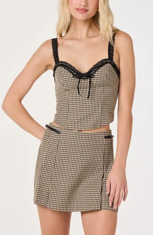Astr The Label Lace Trim Corset Top