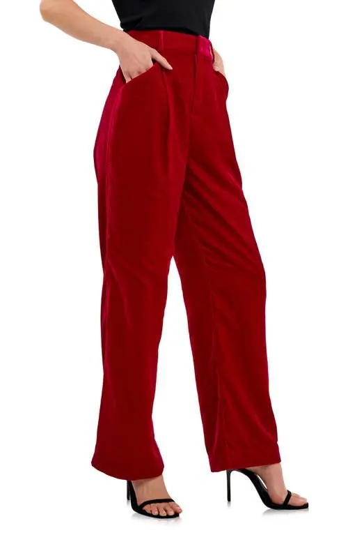 Endless Rose Matte Velvet Trousers - Fuchsia