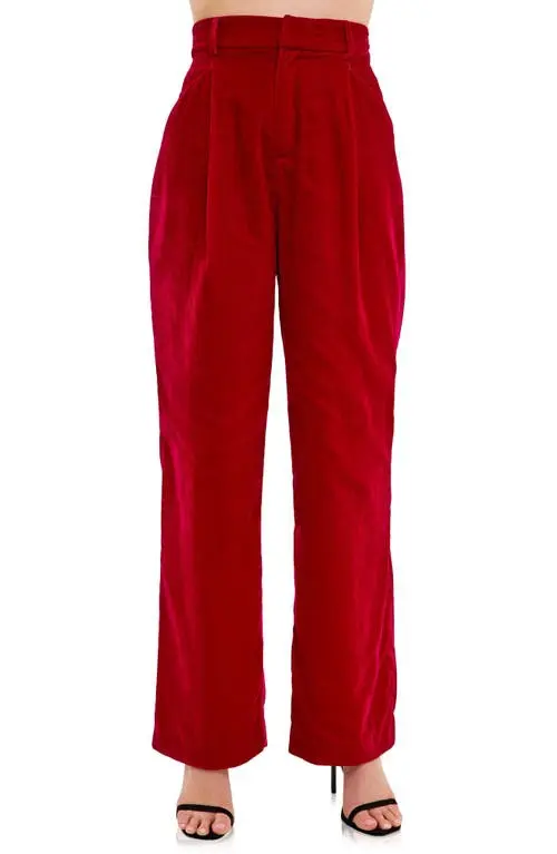 Endless Rose Matte Velvet Trousers - Fuchsia