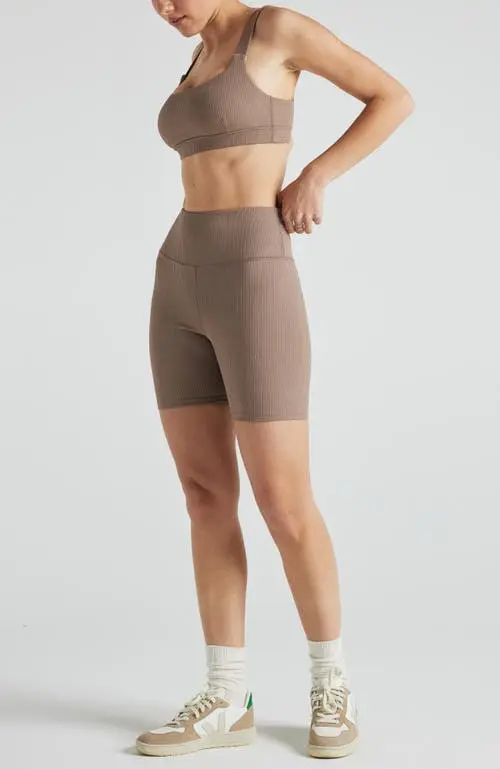 LOSANO Renew Rib Biker Short - Pine Bark