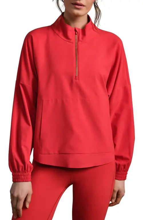 RHONE Mirage Water-repellent Half-zip Jacket - Cabana Red