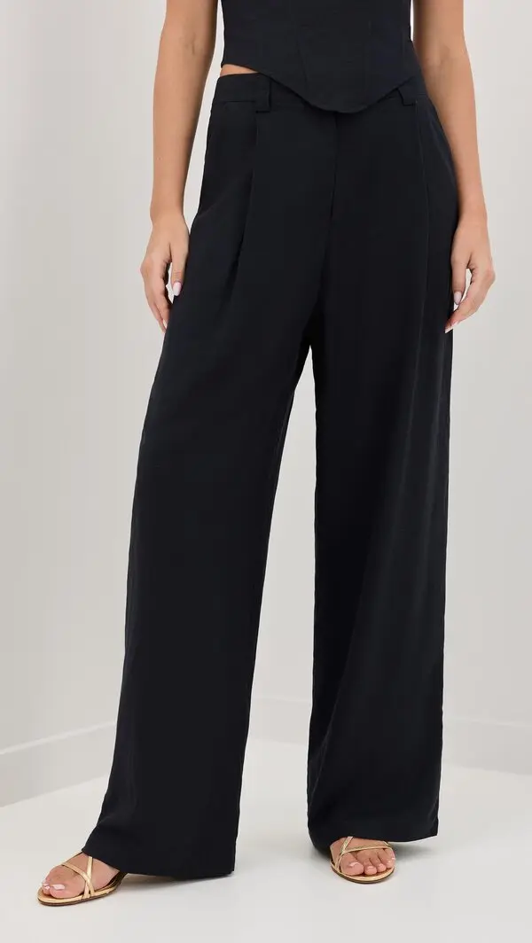Lioness La Quinta Wide Leg Pants - Navy