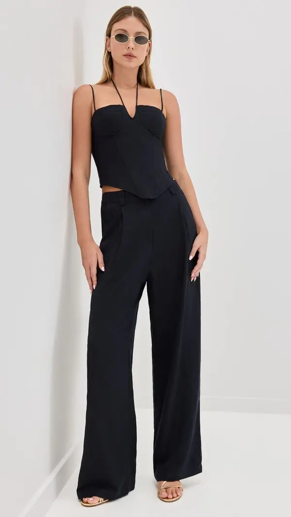Lioness La Quinta Wide Leg Pants - Navy