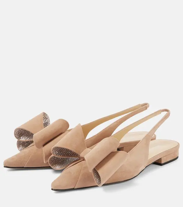 Mach & Mach Le Cadeau Suede Slingback Flats