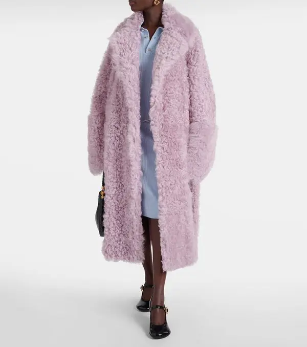 Bottega Veneta Oversized Shearling Wrap Coat