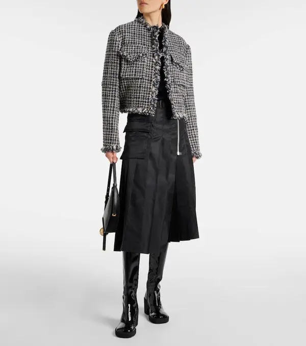 Sacai Wool-blend Tweed Jacket