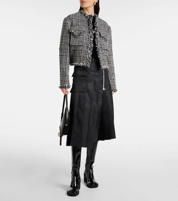 Sacai Wool-blend Tweed Jacket