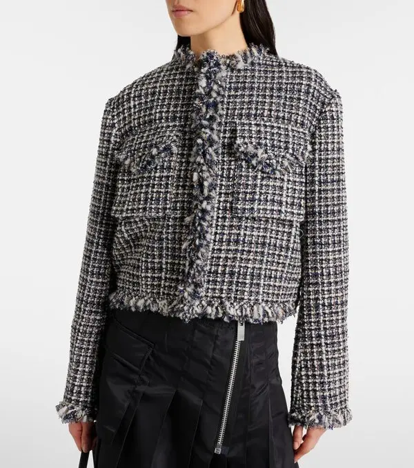 Sacai Wool-blend Tweed Jacket