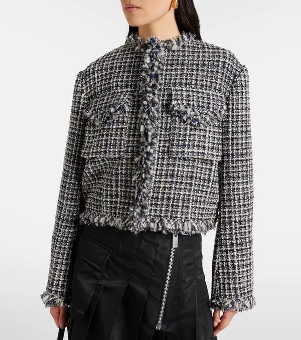 Sacai Wool-blend Tweed Jacket