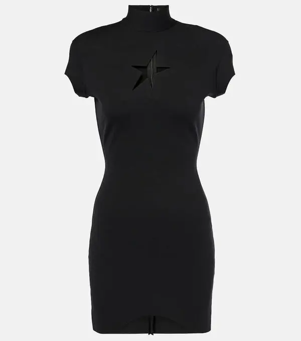 MUGLER Star Cutout Mini Dress - Black