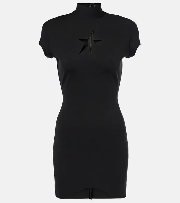 MUGLER Star Cutout Mini Dress - Black