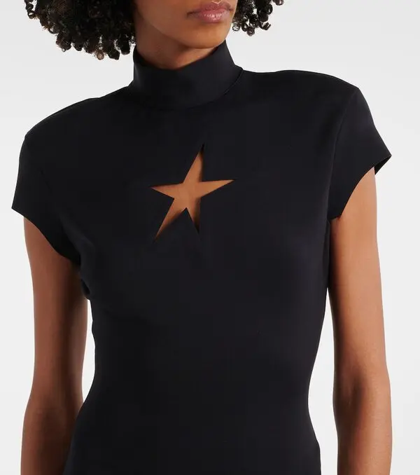 MUGLER Star Cutout Mini Dress - Black