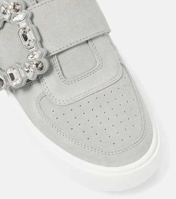 ROGER VIVIER Very Vivier Embellished Sneakers - Grey