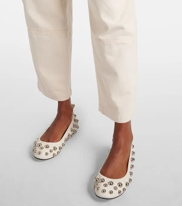 Isabel Marant Belna Studded Leather Ballerinas