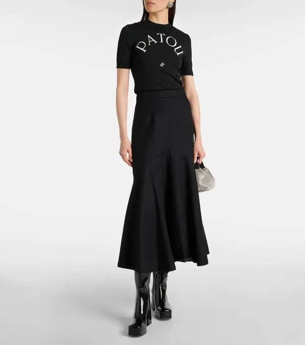 PATOU Peplum Midi Skirt