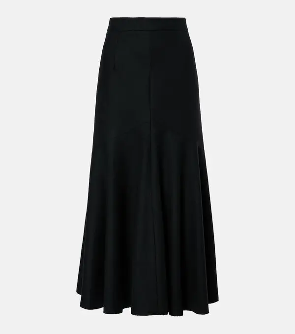 PATOU Peplum Midi Skirt - Black
