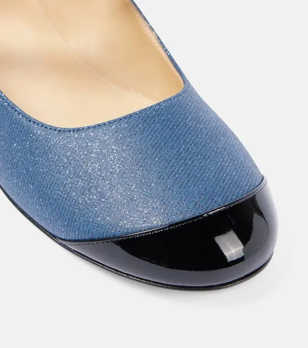 Mach & Mach Embellished Denim Mary Jane Flats