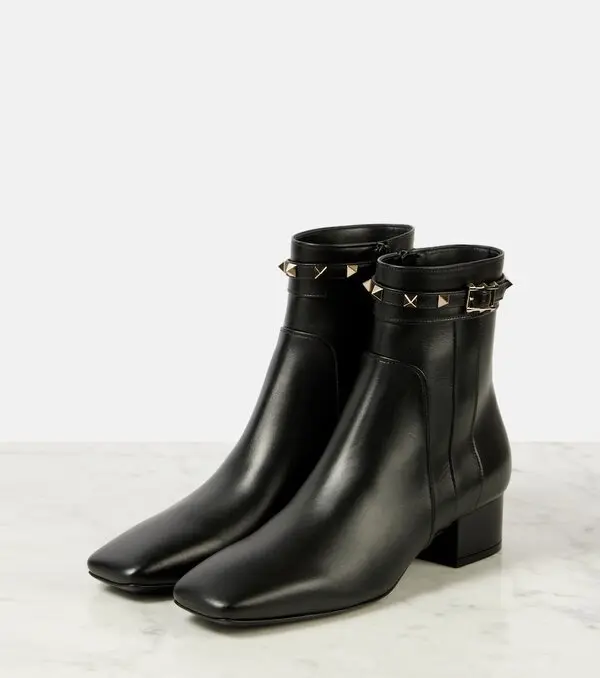 Valentino Garavani Rockstud 40 Leather Ankle Boots