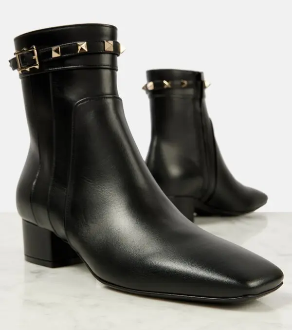 Valentino Garavani Rockstud 40 Leather Ankle Boots