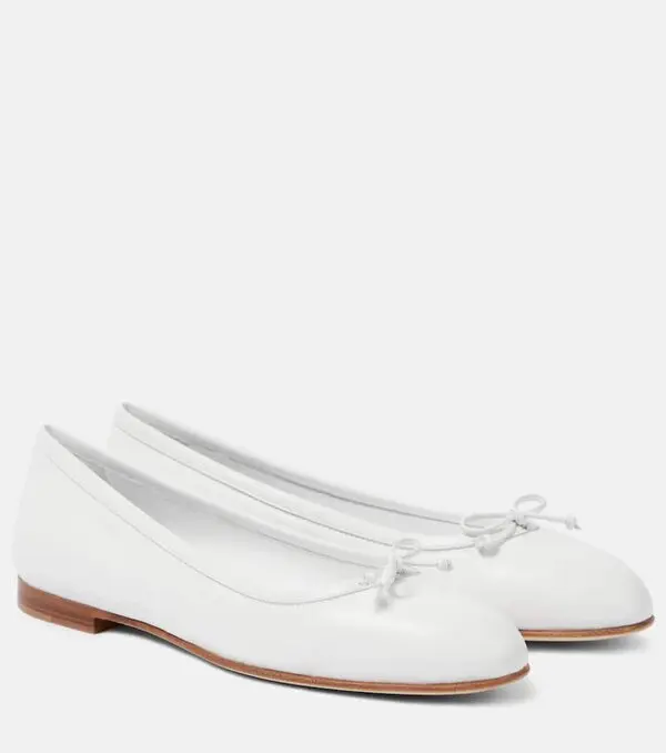 Manolo Blahnik Verallii Leather Ballet Flats