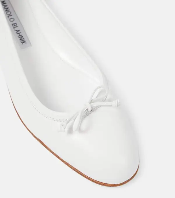 Manolo Blahnik Verallii Leather Ballet Flats
