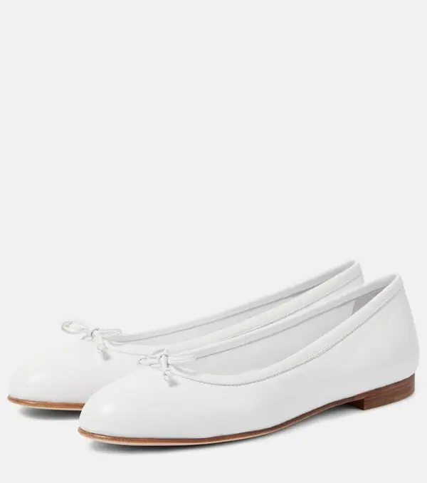Manolo Blahnik Verallii Leather Ballet Flats