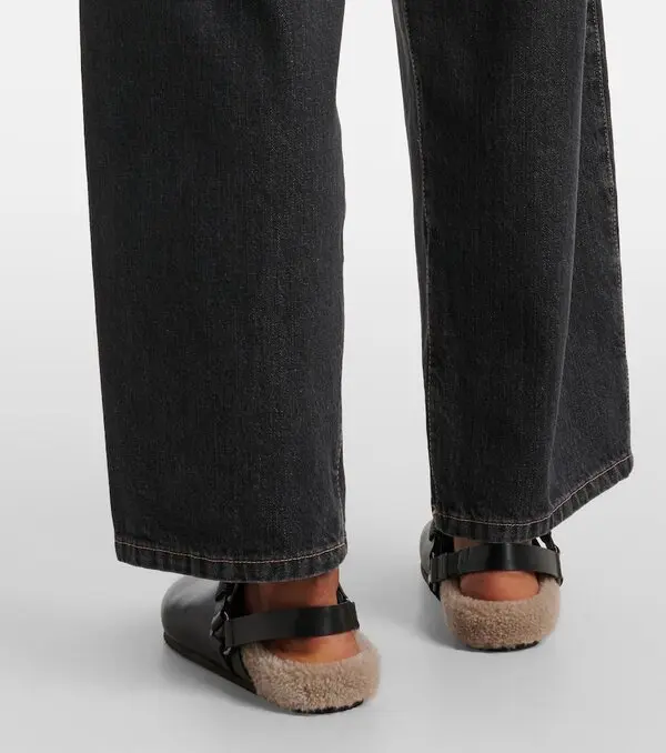 Brunello Cucinelli Monili Shearling-lined Leather Clogs