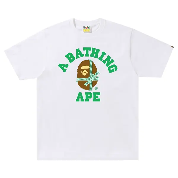 A BATHING APE Christmas College Tee /green - White