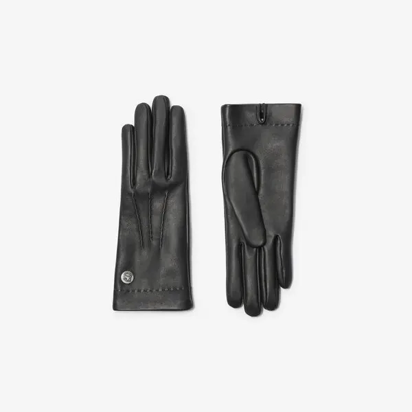 Burberry Leather Gloves - Black
